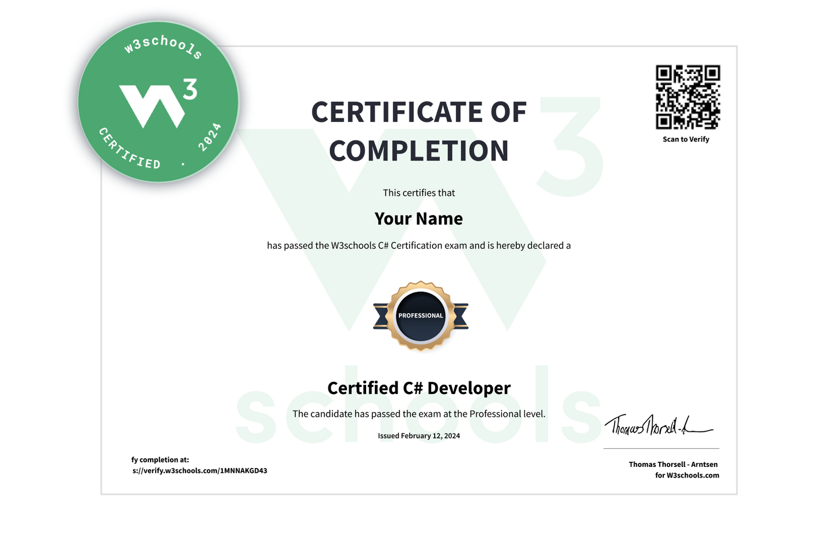 W3Schools Full Access Certification — W3Schools.com