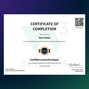 PHP Laravel Certification Exam — W3Schools.com