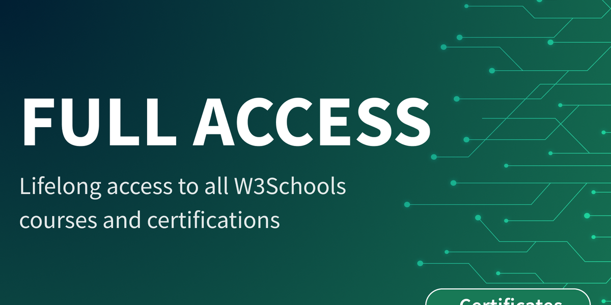 W3Schools Full Access Certification — W3Schools.com