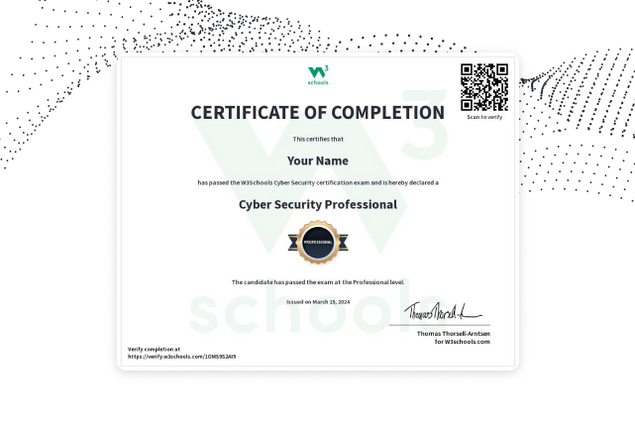 Cyber Security Certification Exam — W3Schools.com