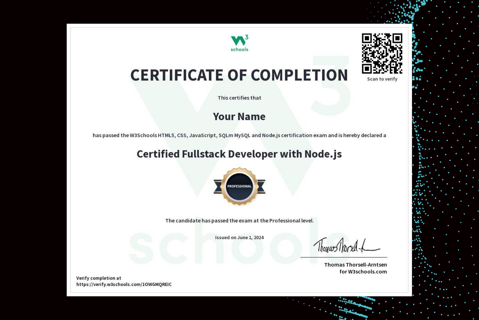 Certification Exams Catalog — W3Schools.com