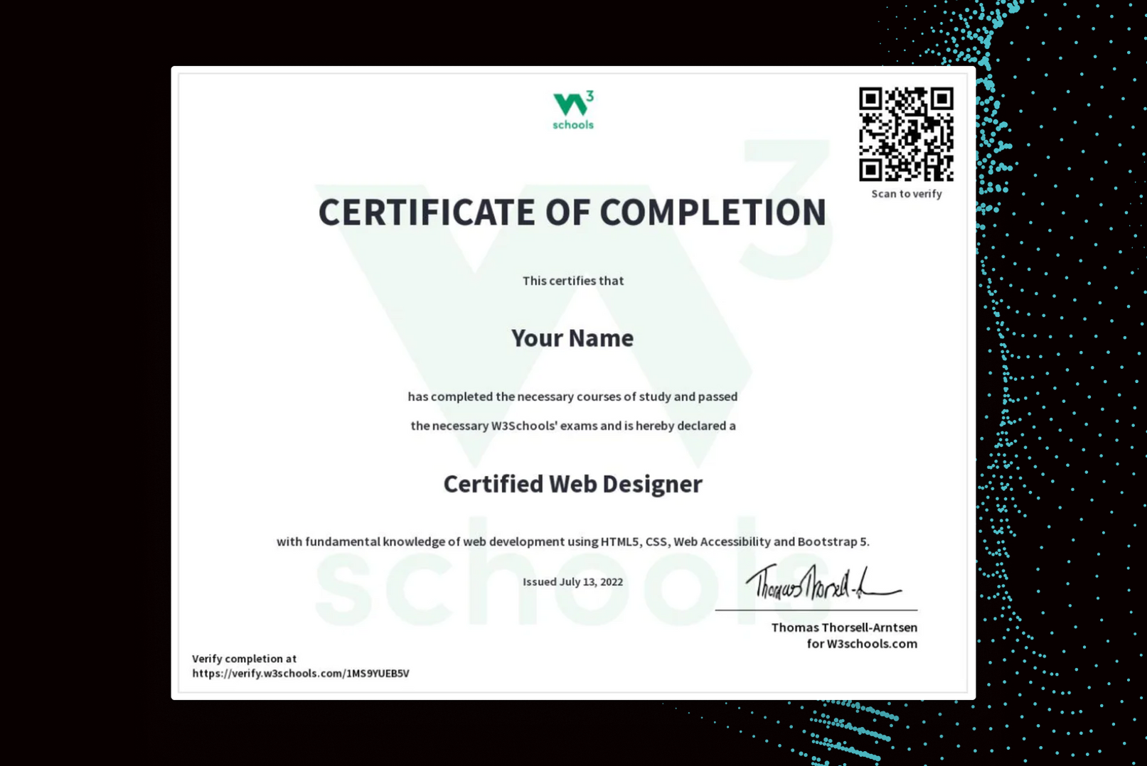 Certification Exams Catalog — W3Schools.com