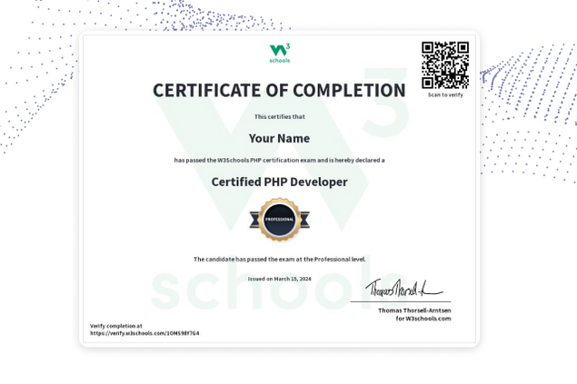 PHP Certification Exam — W3Schools.com