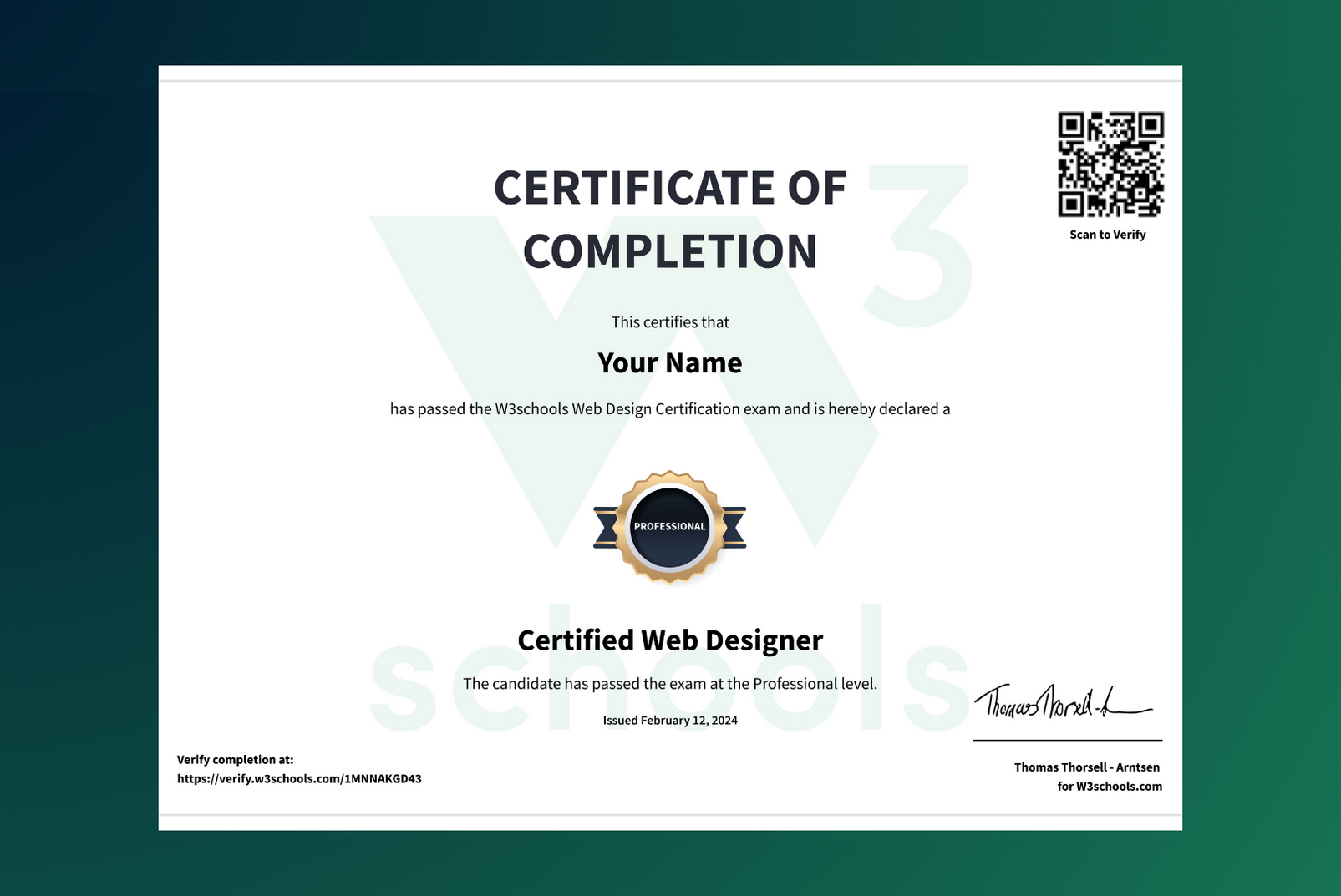 Web Design Certification — W3Schools.com