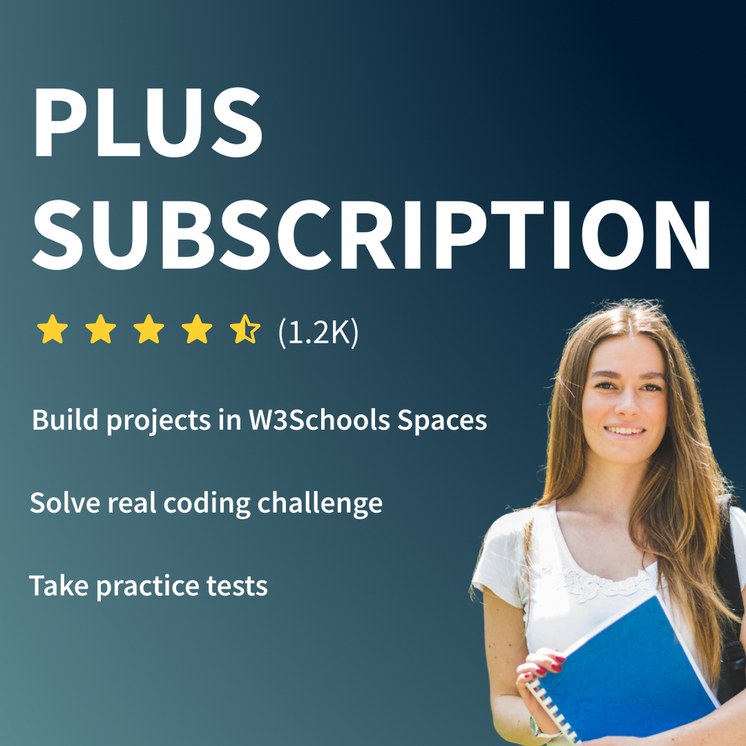 W3Schools Plus: 1-Year Subscription — W3Schools.com