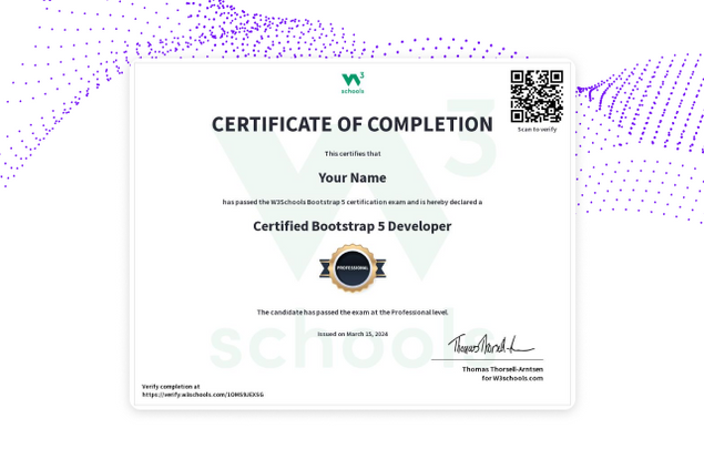 Bootstrap 5 Certification Exam — W3Schools.com