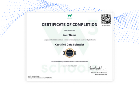 Data Science Certification Exam — W3Schools.com
