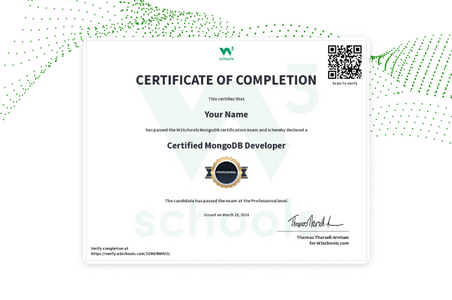 MongoDB Certification Exam — W3Schools.com