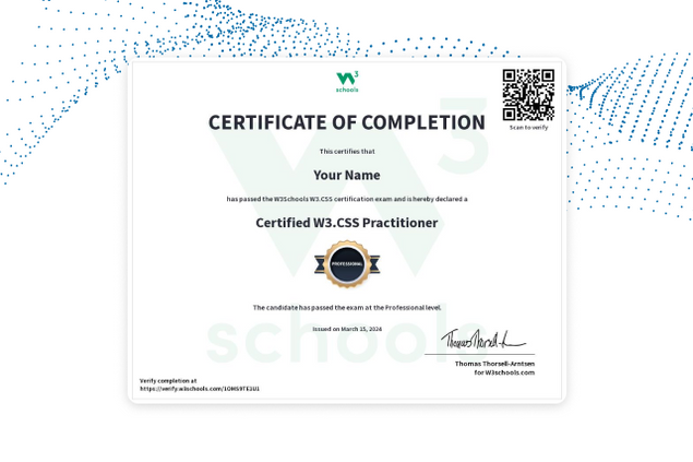 W3.CSS Certification Exam — W3Schools.com