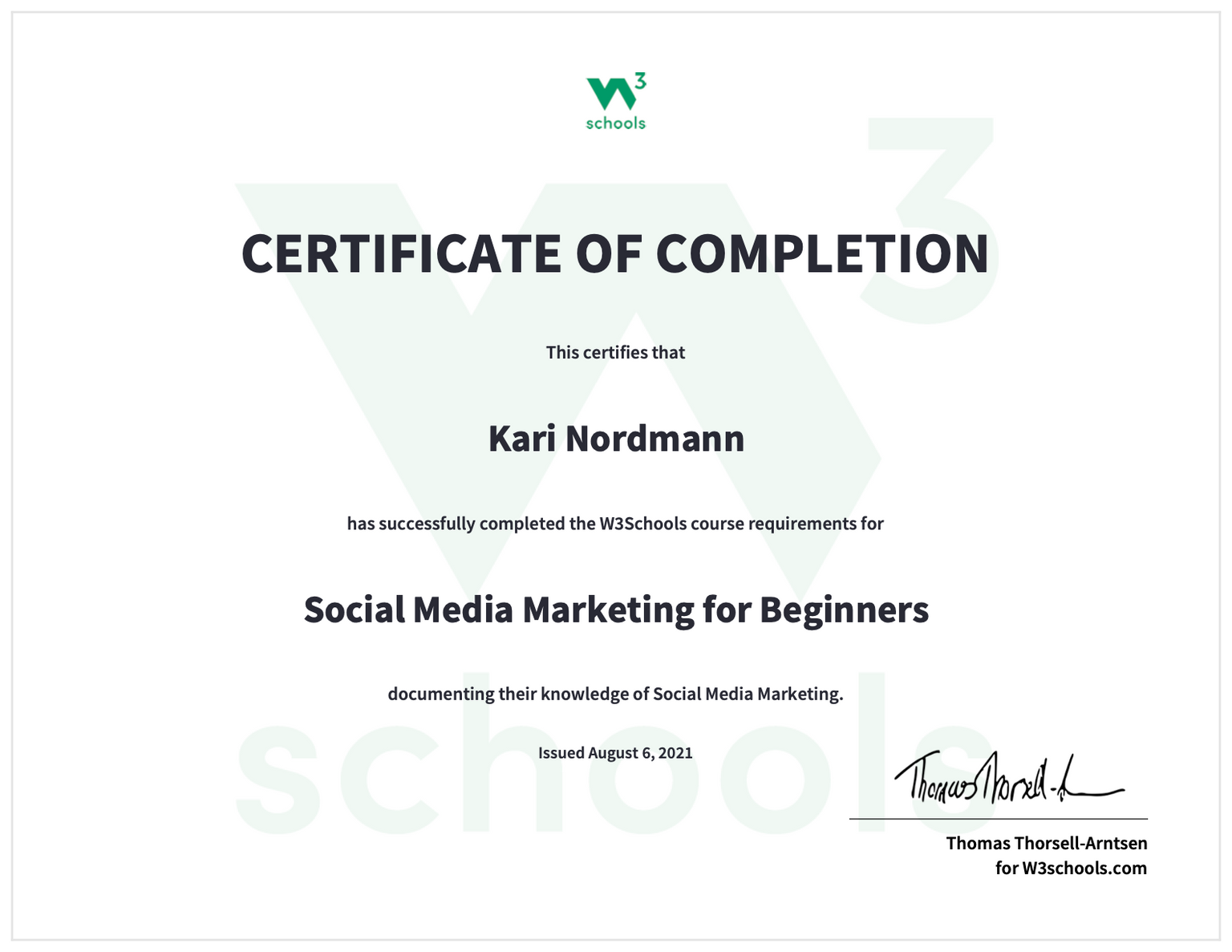 Certification Course Catalog — W3Schools.com